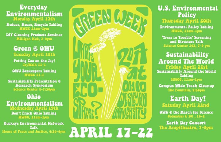 OWU’s Green Week 2017 – Sustainability & Environment @ OWU